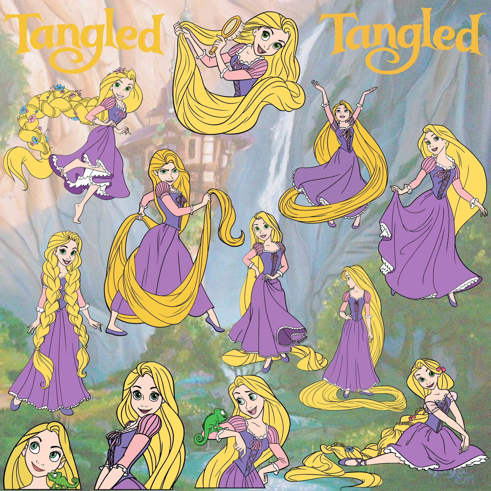 20 Rapunzel Svg Png Dxf Princess Digital Download SVG PNG DXF - Etsy