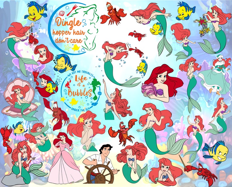 Thelittle Mermaid Svg Png Dxf Eps, Ariel Svg, Ariel Clipart Png ...