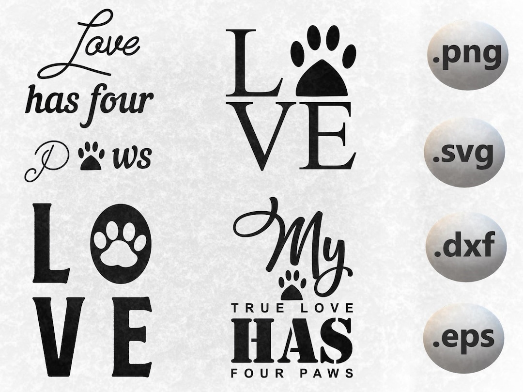 Love Dogs Svg, Love Dogs Bundle Svg Png, Love Paw SVG PNG Dxf, Puppies ...