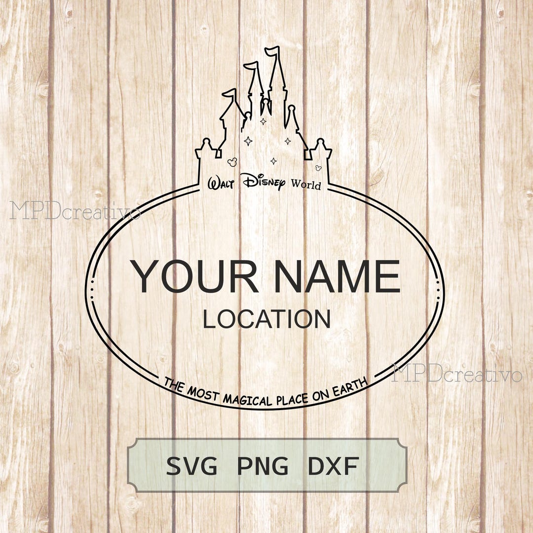 Disneyworld Name Tag Frame SVG: Vacation Shirt Cut File - Etsy