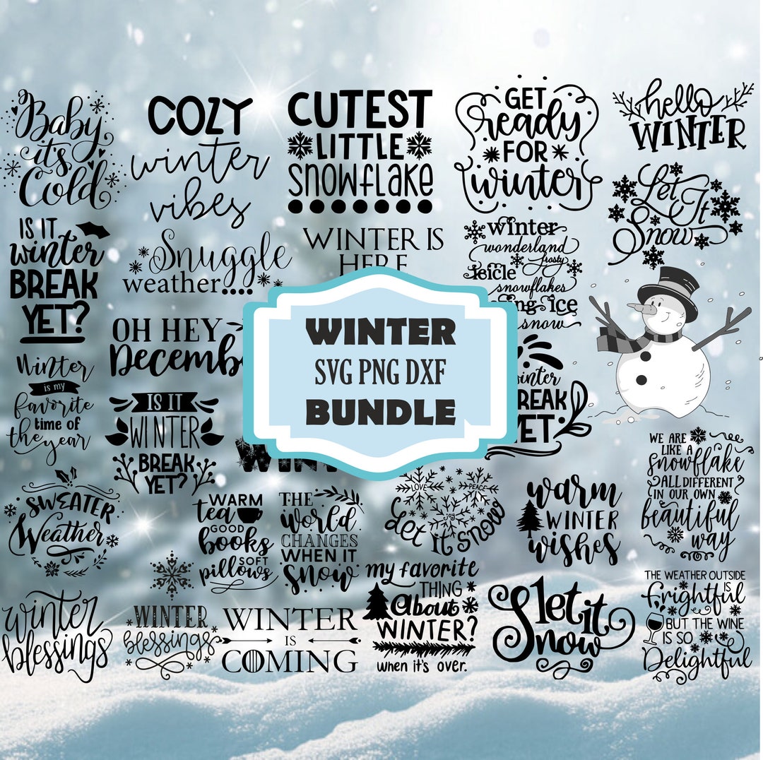 20+ SVG PNG Dxf Instant Digital Download Winter Bundle, for Cricut or ...