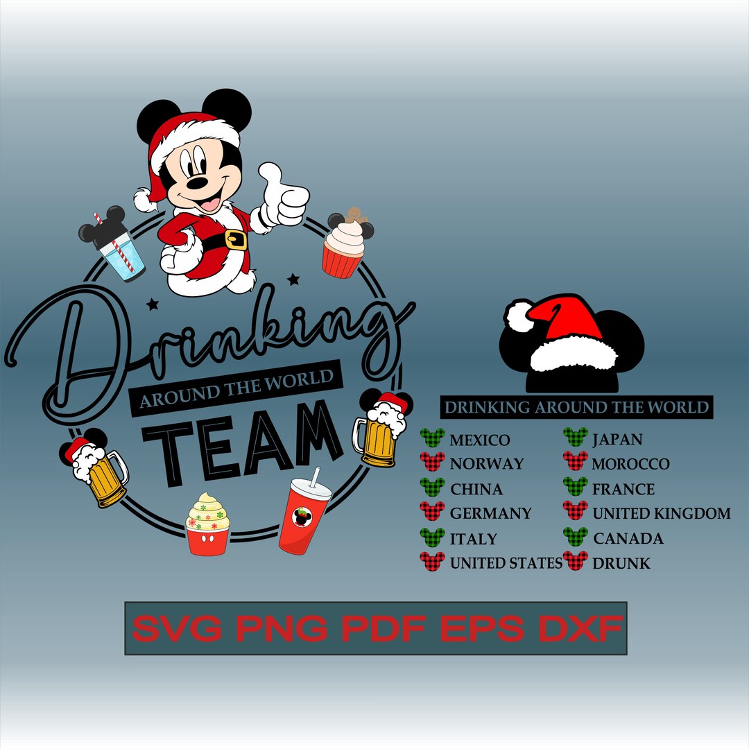 Drinking Around the World Christmas Svg, Epcot Beer Housewife SVG Cut ...
