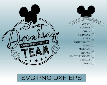 Drinking Around the World SVG PNG Dxf Eps: Epcot Design, Cricut ...