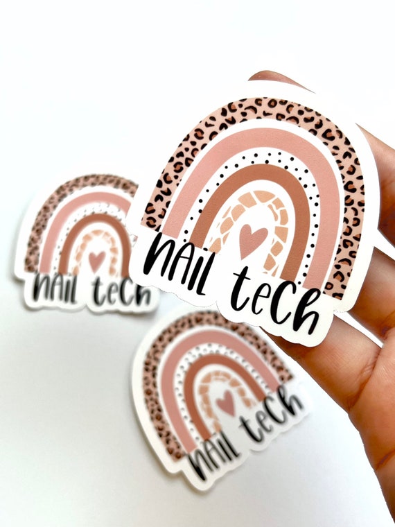 Vinyl Nail Tech Boho Rainbow Sticker Water Resistant - Etsy