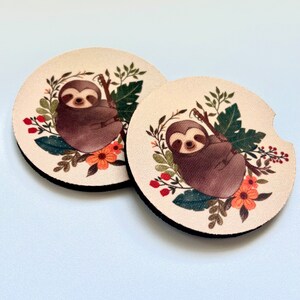 Cute Summer Car Coasters | Summer Sloth Car Coasters | Cute Sloth ...