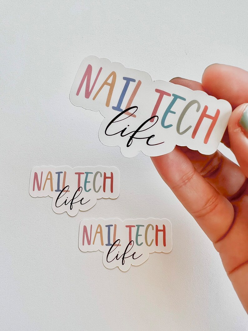 Vinyl Cute and Simple Nail Tech Life Sticker Water Resistant - Etsy