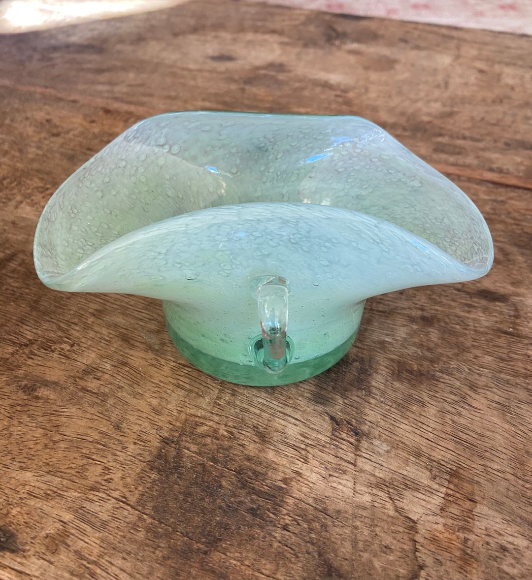 Nazeing Glass Bowl With Folded Rim and Applied Scroll Handles - Etsy