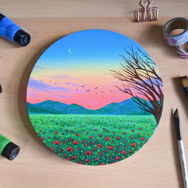 Round Canvas Art - Etsy Australia