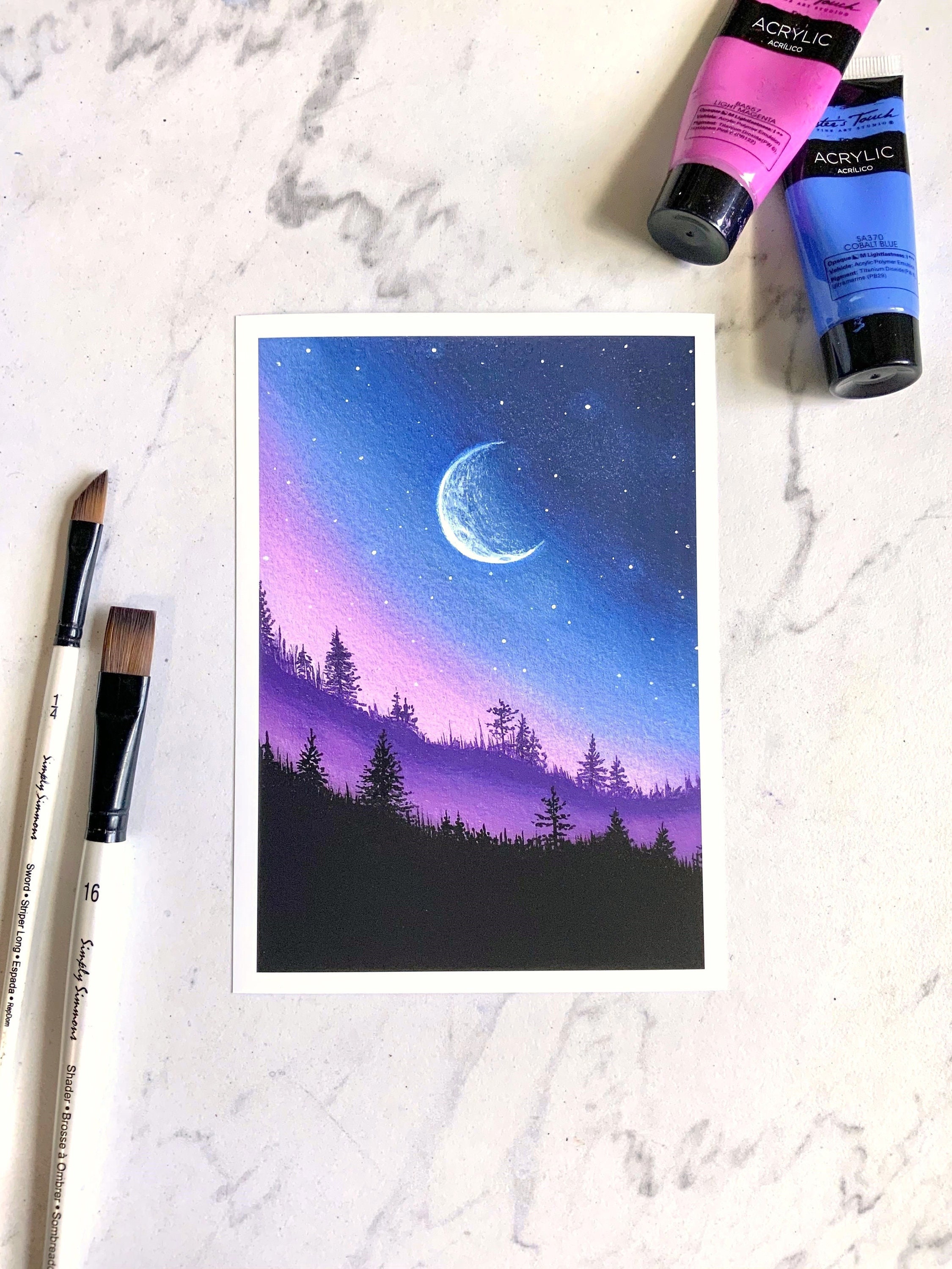 Night Sky Acrylic Painting