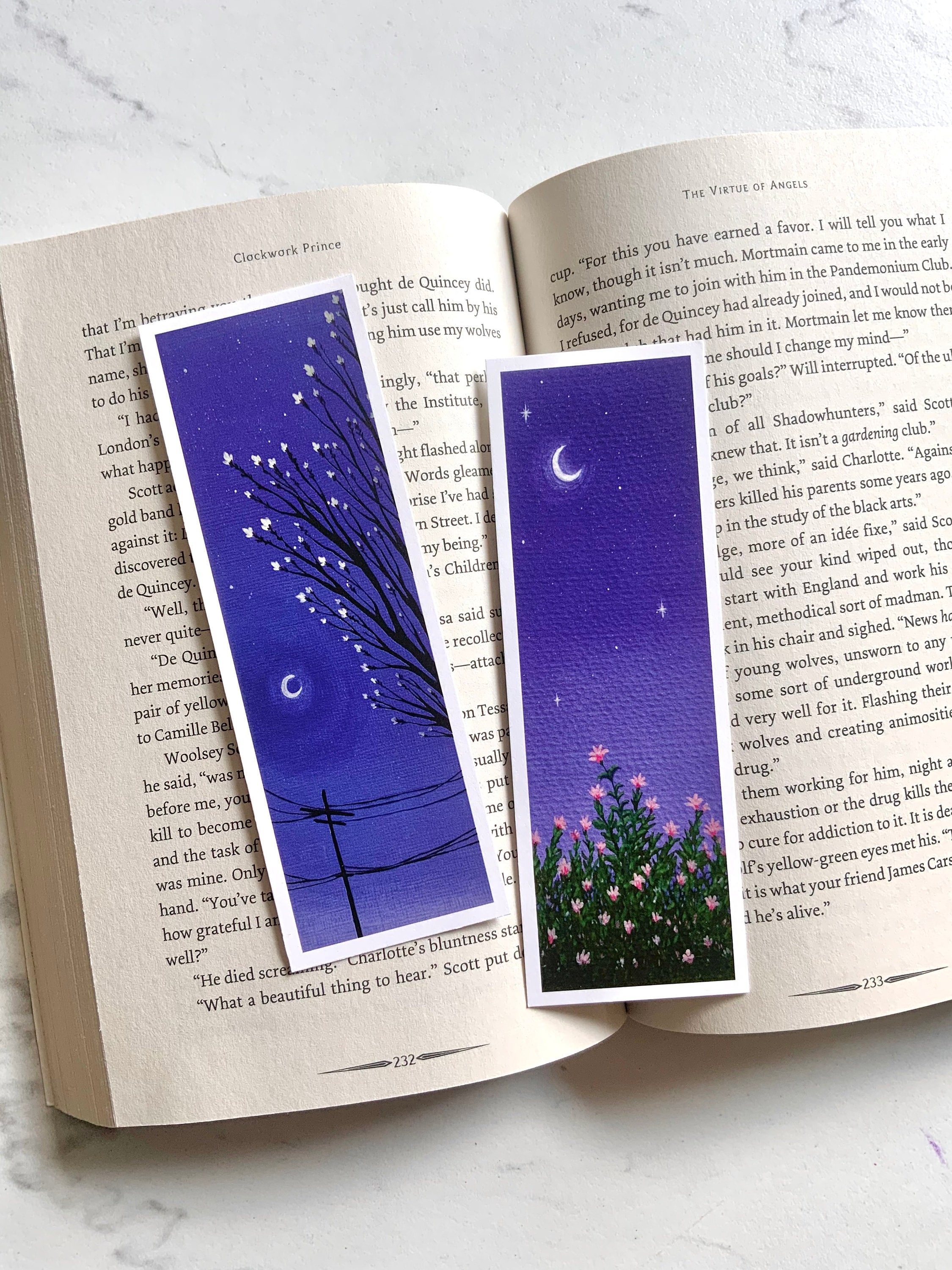 Night Sky Bookmark Set Prints of Original Handmade Bookmarks - Etsy