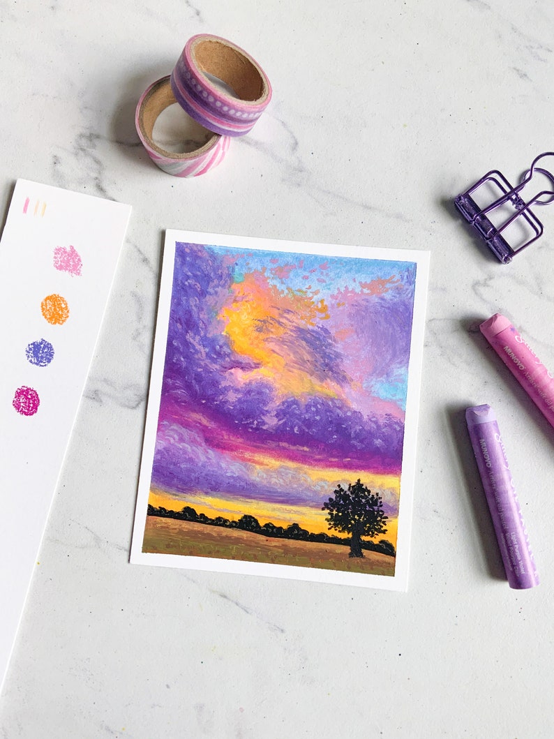 Clouds Rolling in Oil Pastel Painting Original Artwork - Etsy