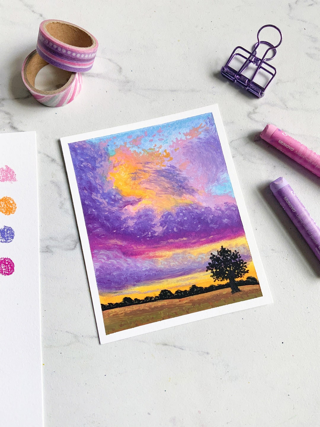 Clouds Rolling in Oil Pastel Painting Original Artwork - Etsy