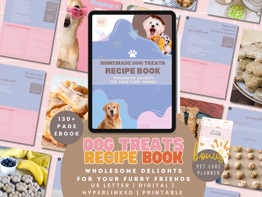 Homemade Dog Treats Recipe Book, Printable Dog Cookbook, Dog Bakery ...