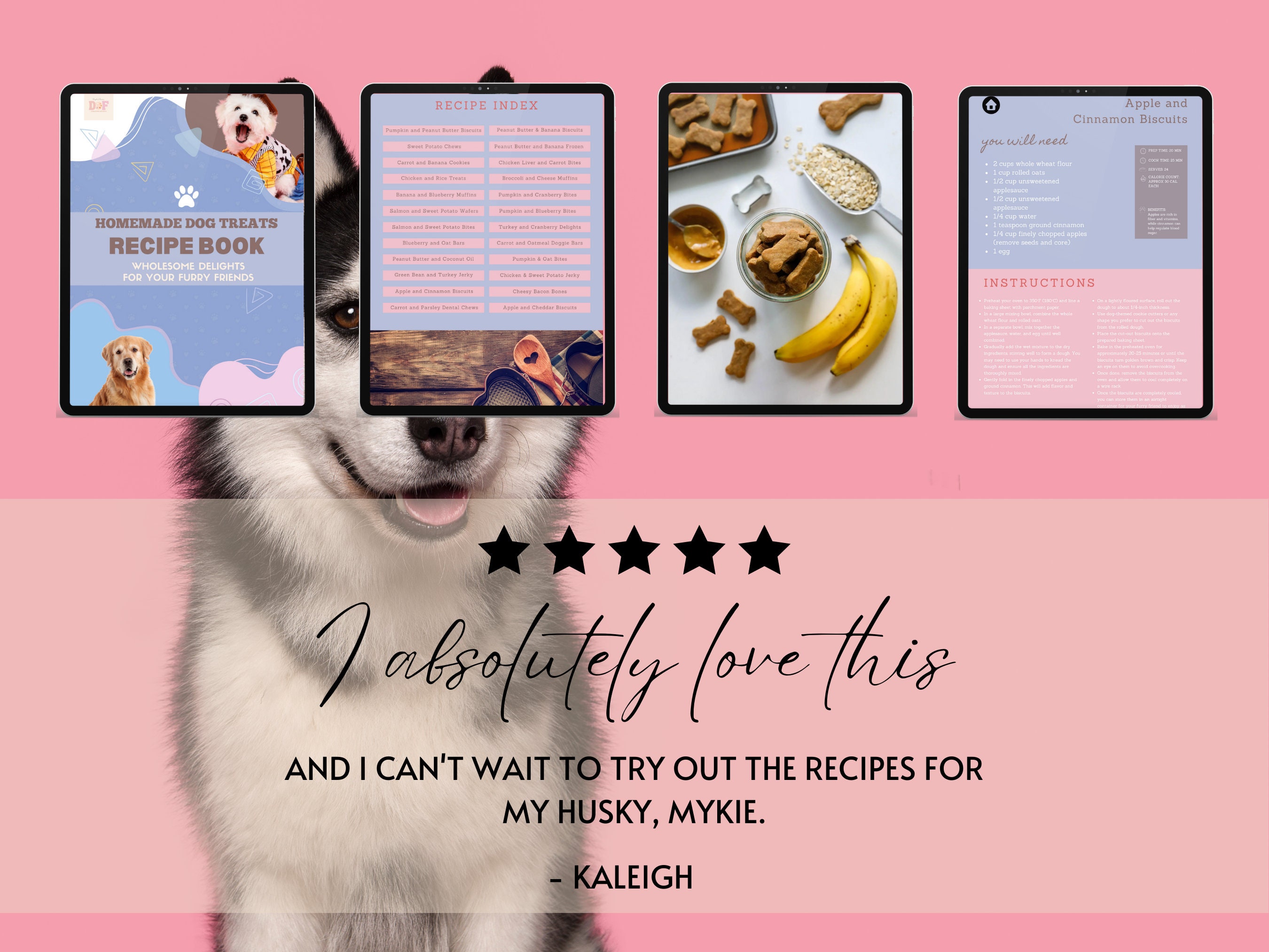 Homemade Dog Treats Recipe Book, Printable Dog Cookbook, Dog Bakery ...