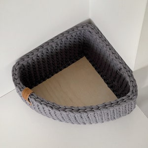 Triangle Corner Shelves Basket (1 Piece), Crochet Hallway Storage ...