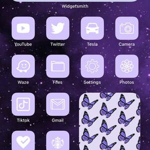 Light Purple Home Screen App Icons, Lilac, Aesthetic, Ios 14, Purple ...