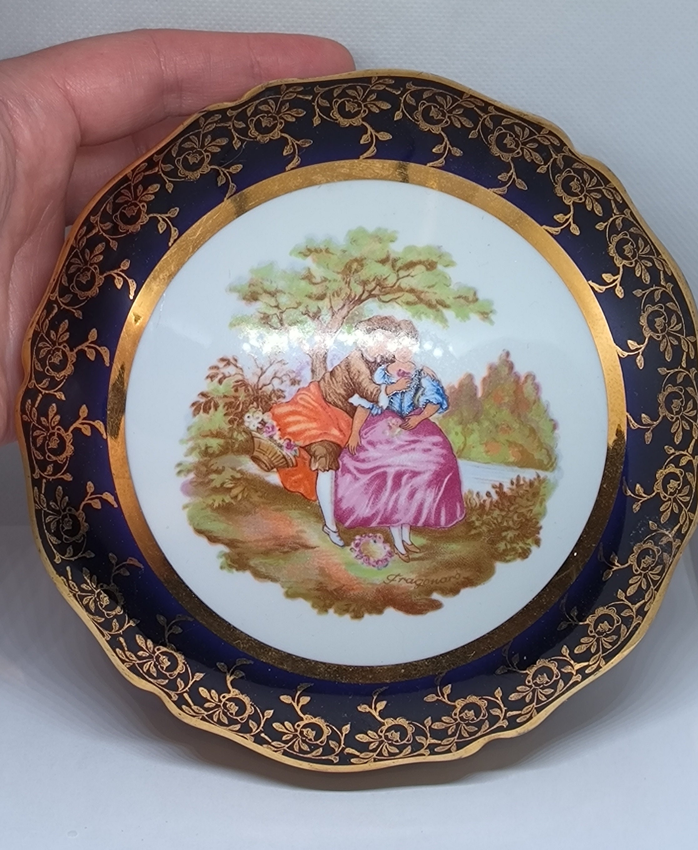 Limoges Cobalt Blue Candy Box - Etsy