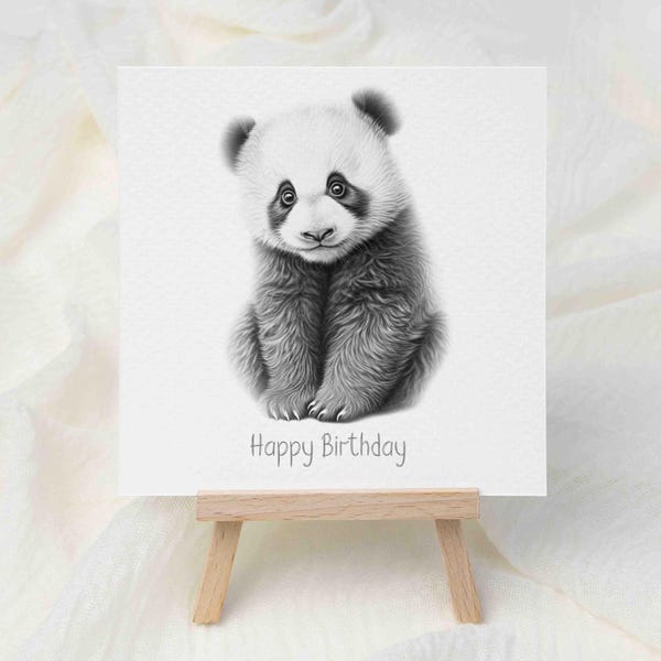 Panda Birthday Card - Etsy
