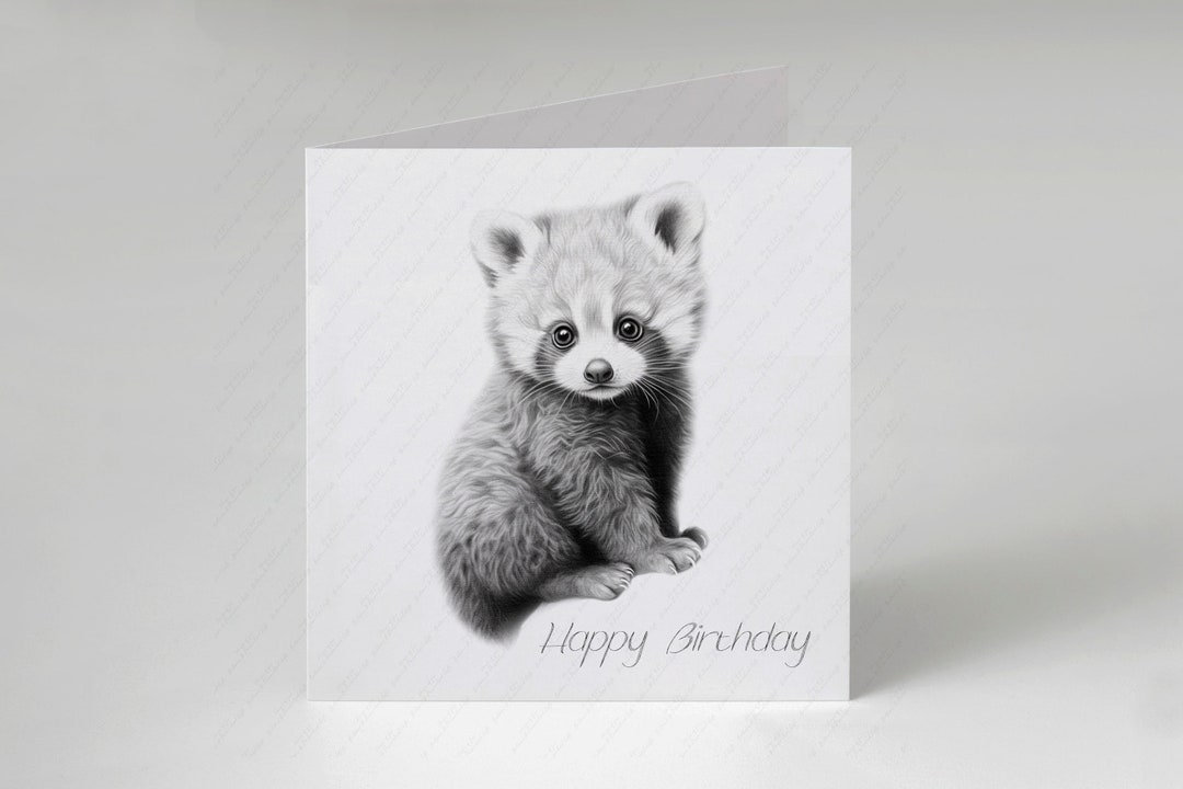 Red Panda Birthday Card Personalised Red Panda Card - Etsy