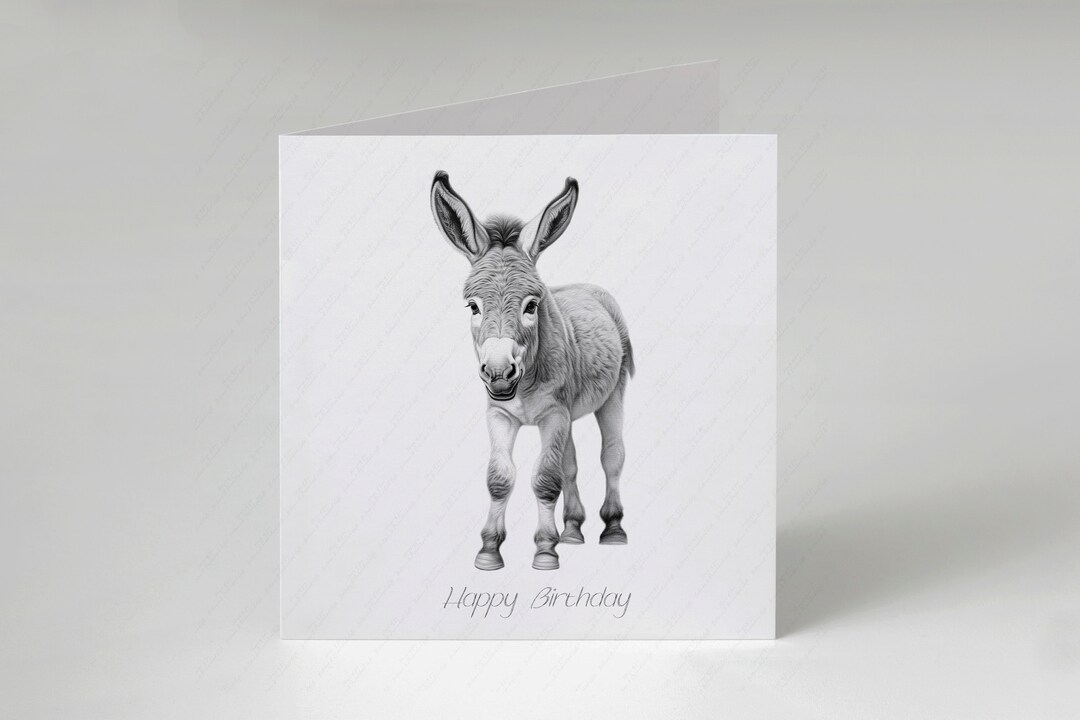 Donkey Birthday Card Personalised Donkey Card - Etsy