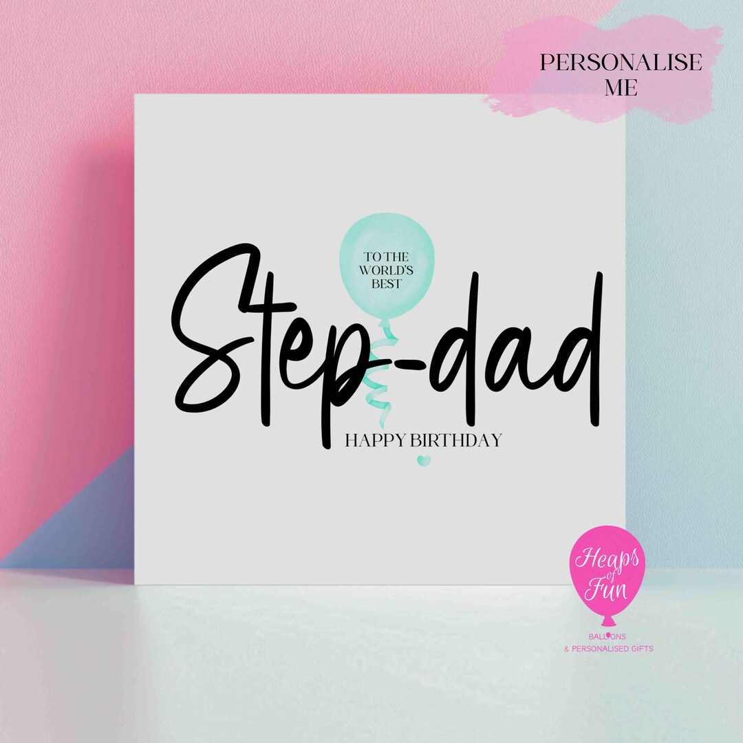 Personalised Step Dad Birthday Card - World's Best Step Dad - Etsy