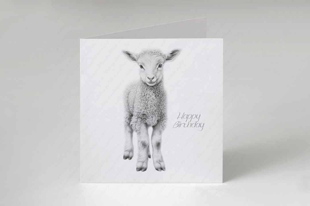 Lamb Birthday Card Personalised Lamb Card - Etsy