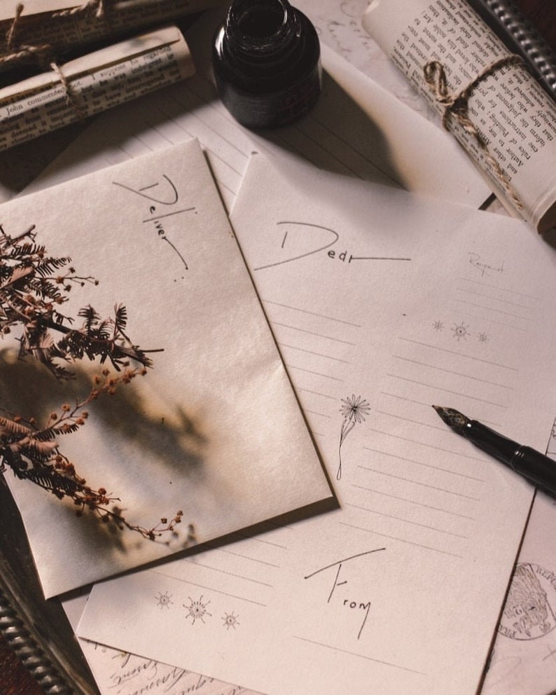 Calligraphy Stationery Set - Etsy