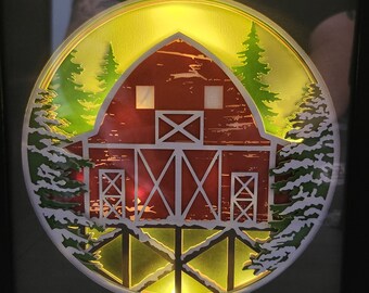 3d Barn Shadow Box - Etsy