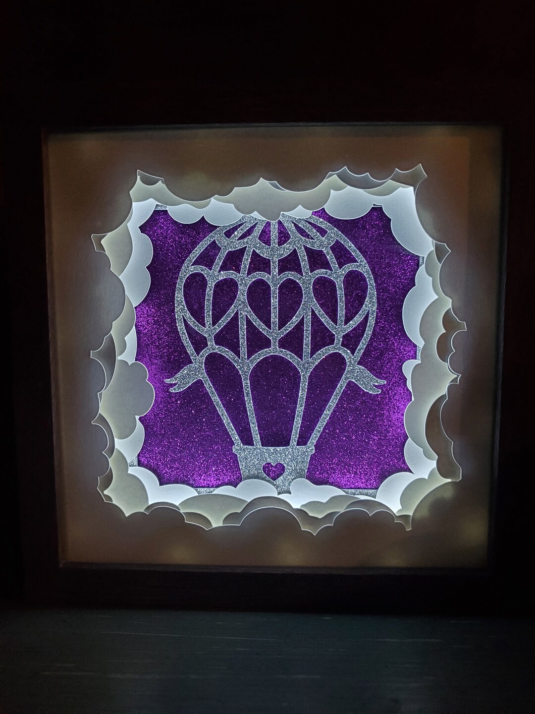 Framed Balloon Shadow Box 3d Hot Air Balloon Shadow Box in - Etsy