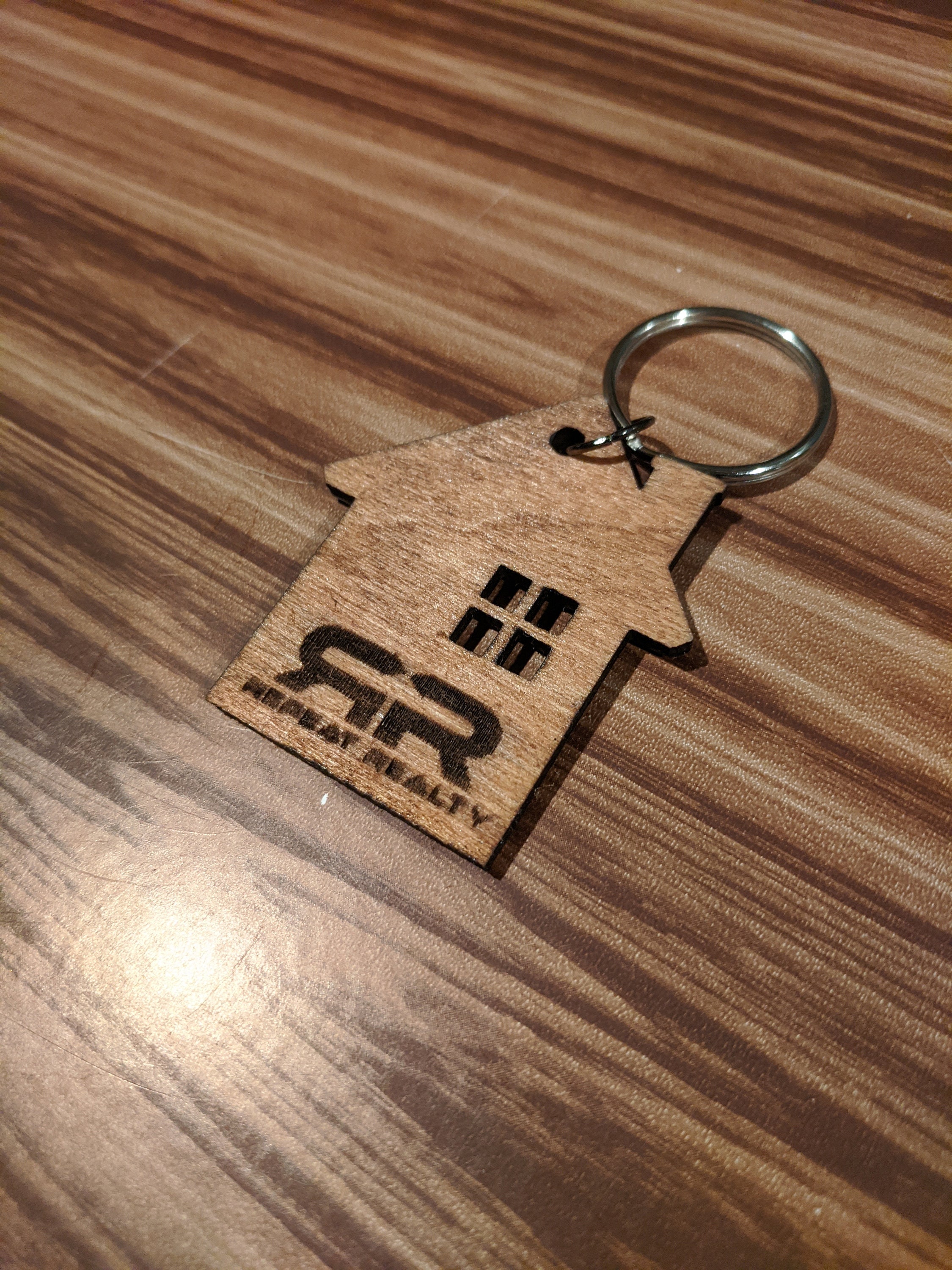 House Keychain Laser Engraved First Home Realtor Handmade - Etsy