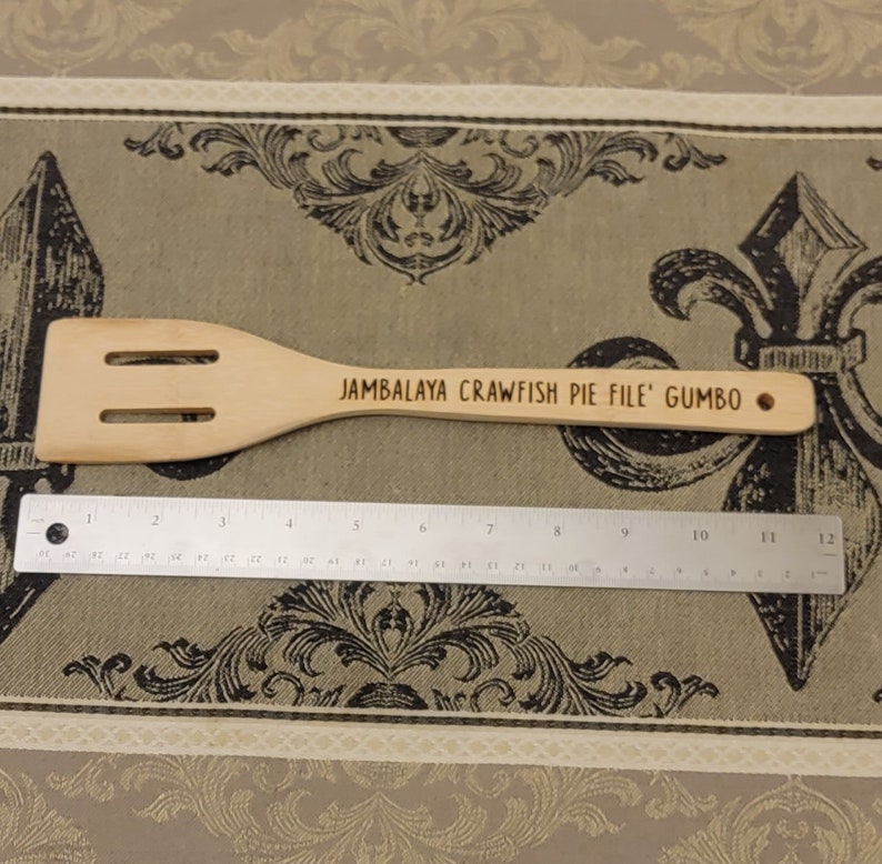 Jambalaya Crawfish Pie File' Gumbo Bamboo Kitchen Tools. Laser Engraved ...