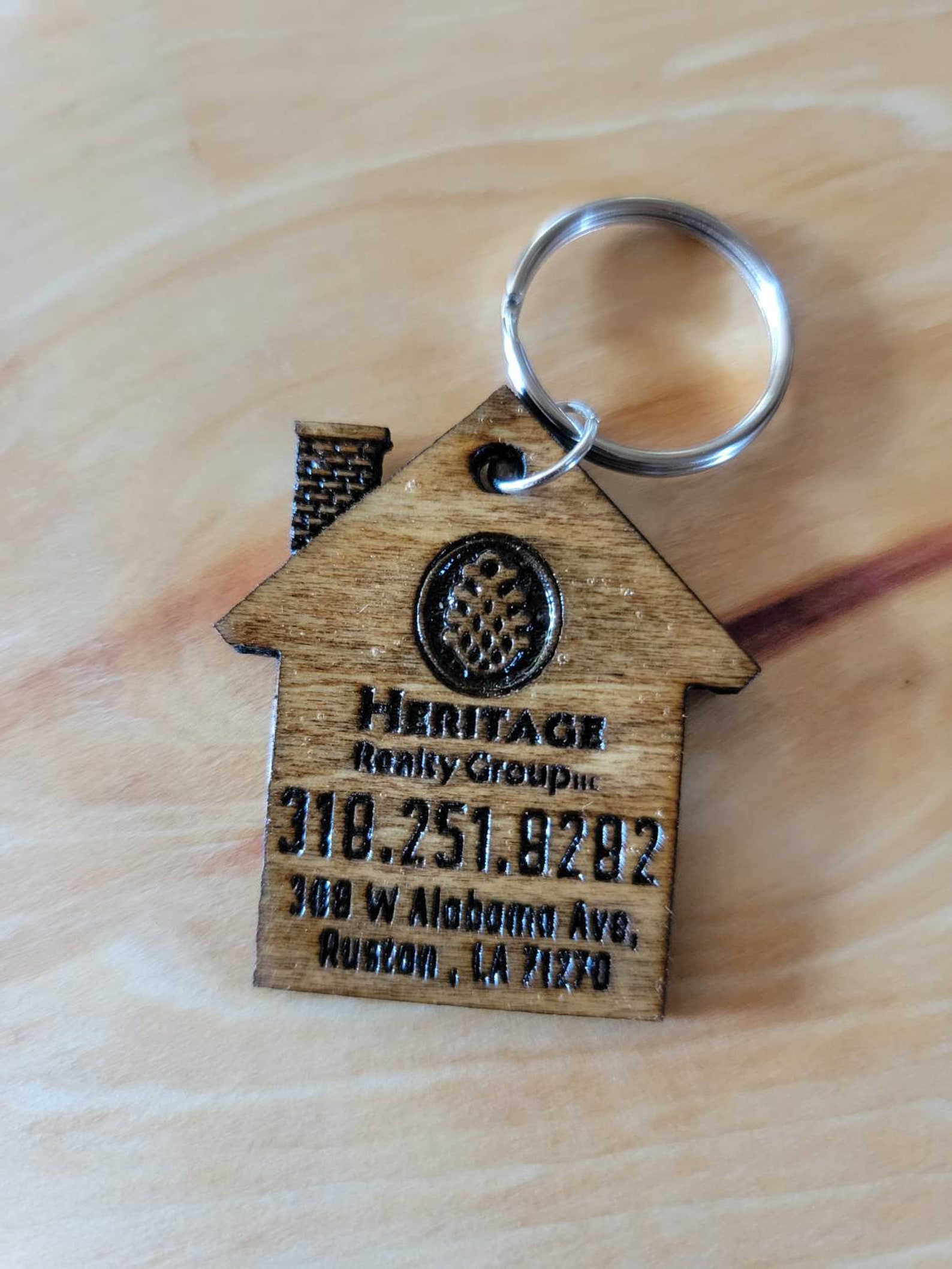 House Keychain Laser Engraved First Home Realtor Handmade - Etsy