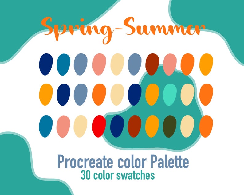 Procreate Color Palette, Spring Summer Procreate Palette, Digital Color ...