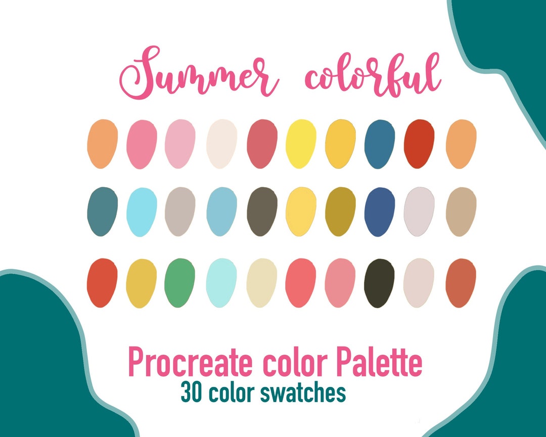 Procreate Color Palette, Summer Colorful Procreate Palette, Digital ...