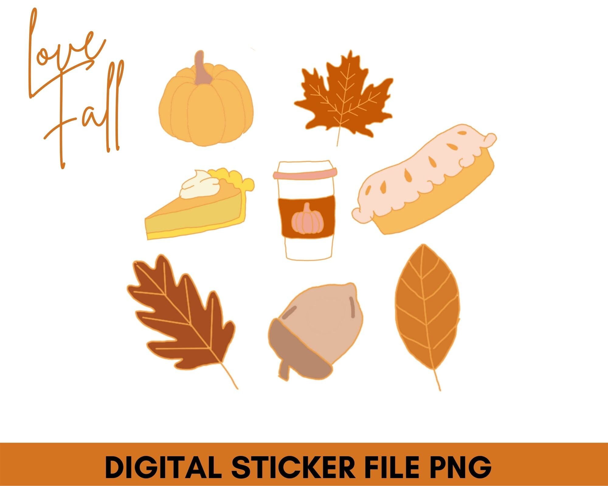 Love Fall Sticker Png Sticker Herbst Sticker Herbst | Etsy