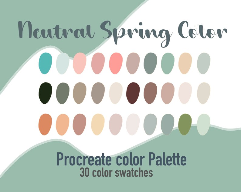 Procreate Color Palette, Neutral Spring Procreate Palette, Digital ...