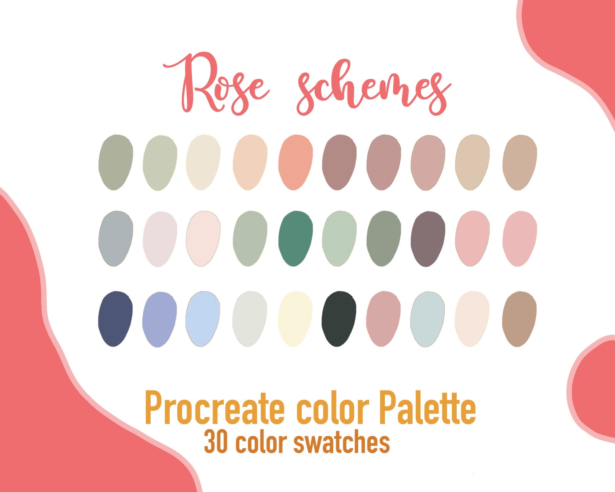 Procreate Color Palette, ROSE Procreate Palette, Digital Color Palette ...
