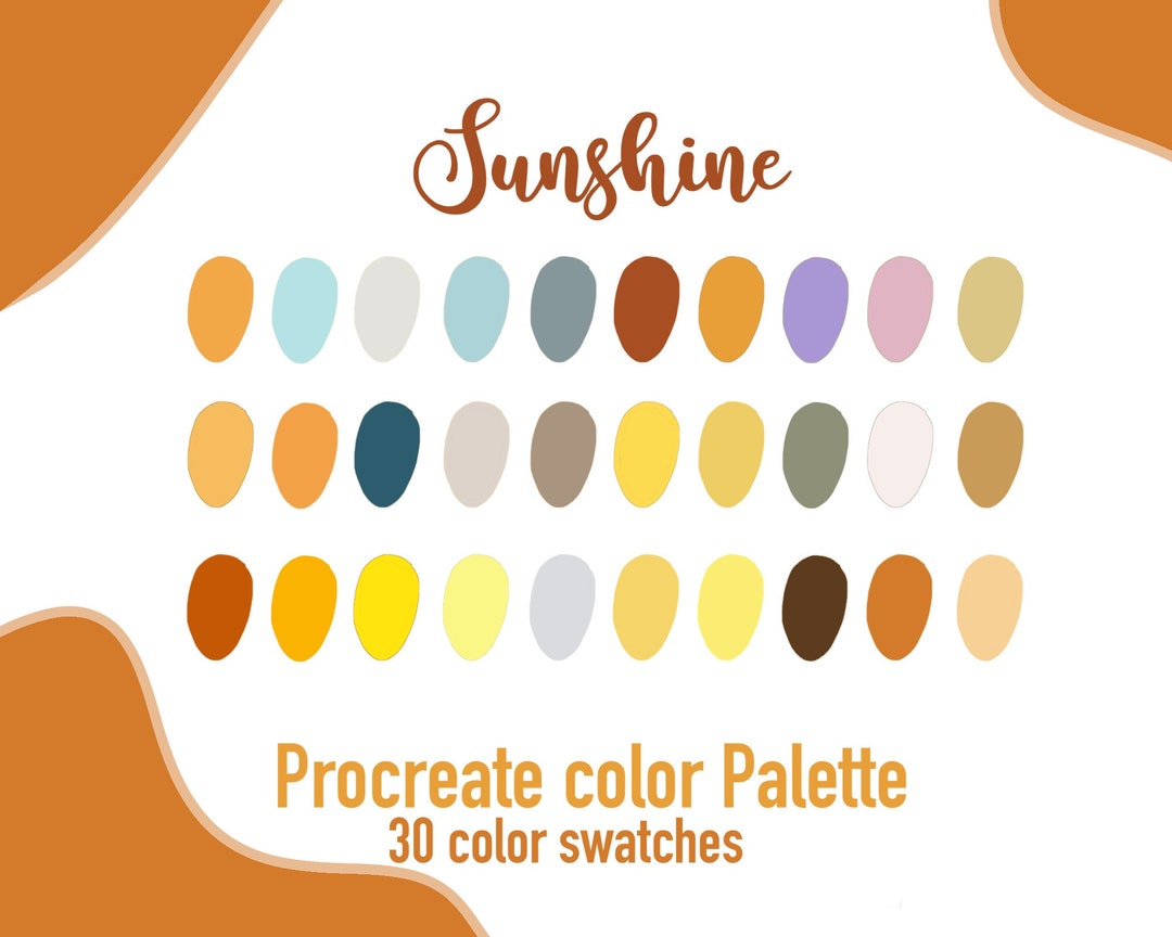 Procreate Color Palette, Sunshine Procreate Palette, Digital Color ...