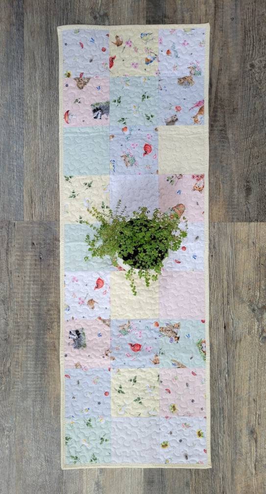 Quilted Table Runner Spring Pastels Table Runner - Etsy
