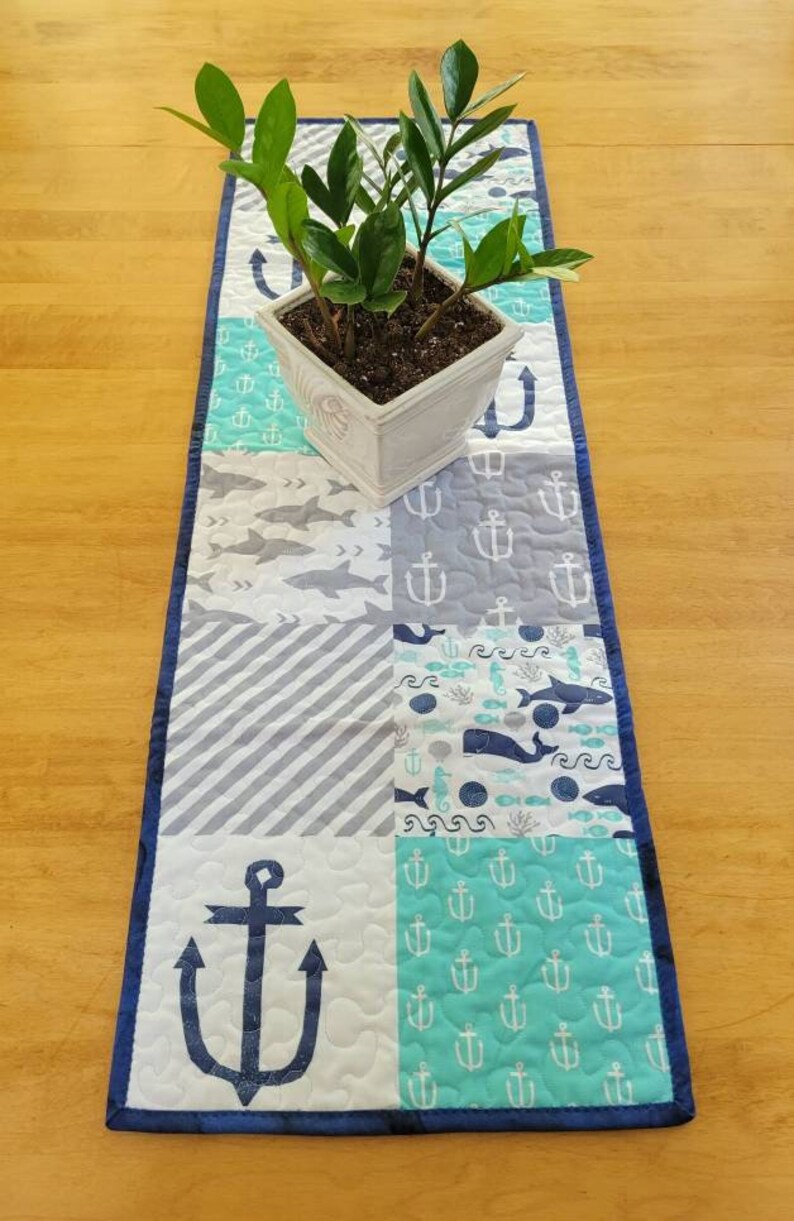Quilted Table Runner Nautical Table Runner Gift Under 50 Beach House ...