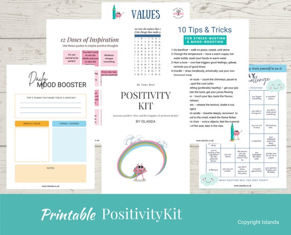 Printable Positivity Activity Pack Fun Inspiration | Etsy