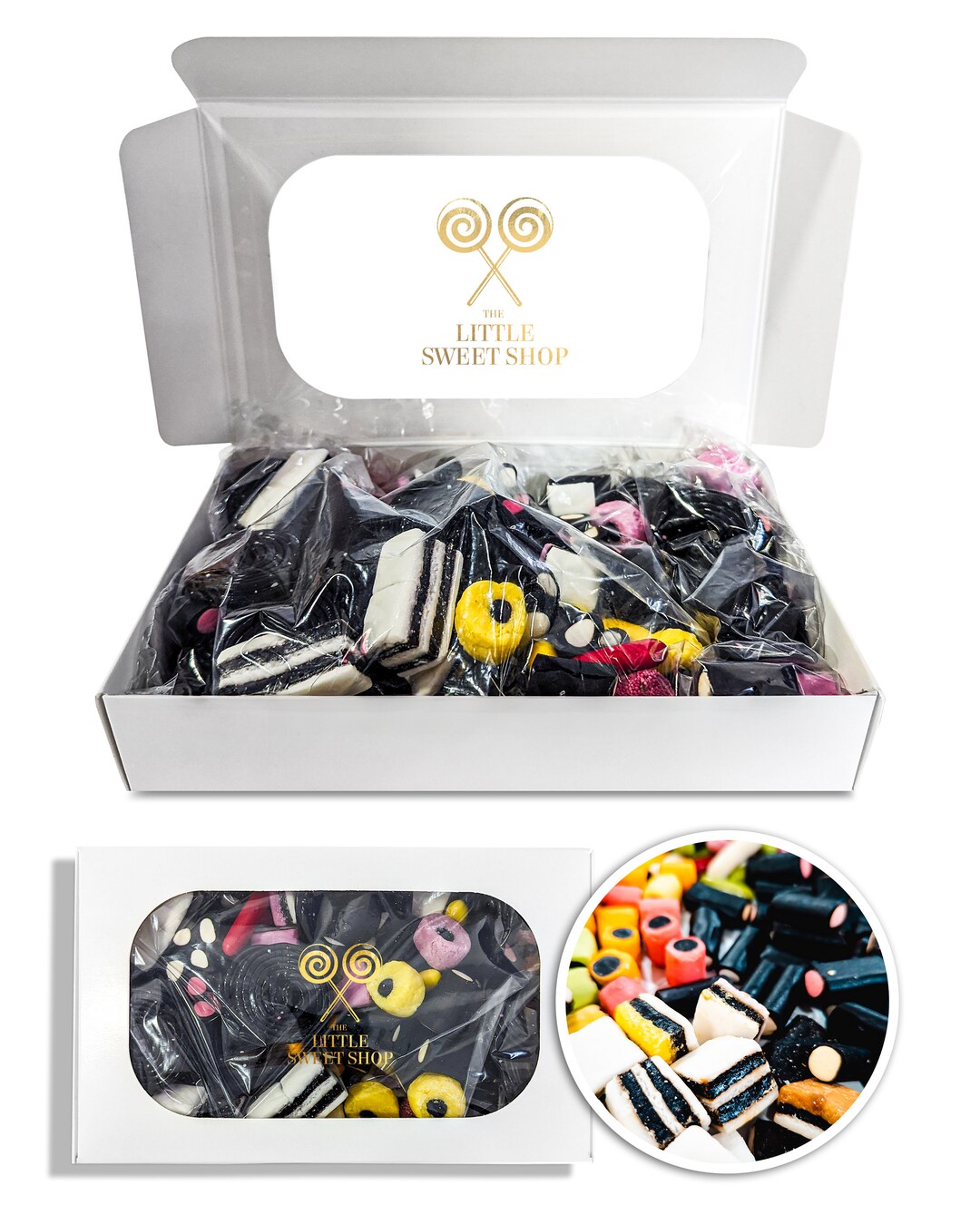 The Little Sweet Shop Mighty Liquorice Sweets Hamper window Box - Etsy UK