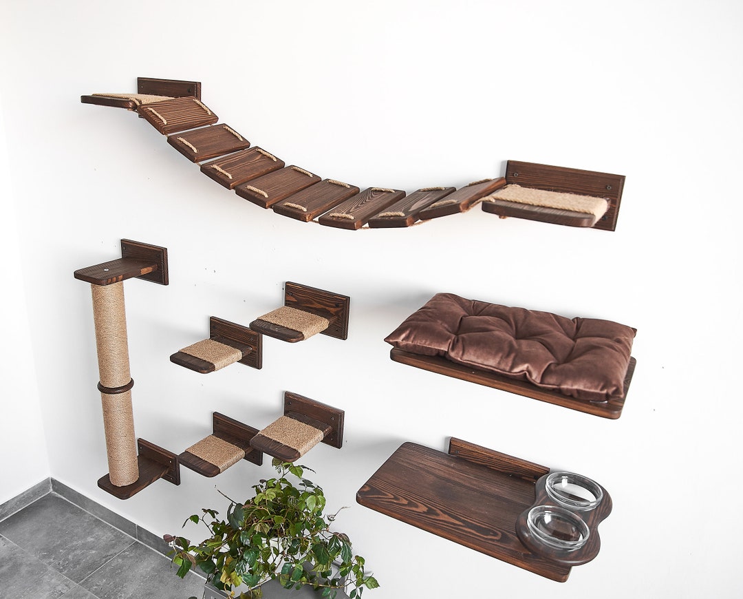 Cat Bridge, Cat Shelves, Cat Wall Furniture, 4 Steps, Cat Ladder, Cat ...