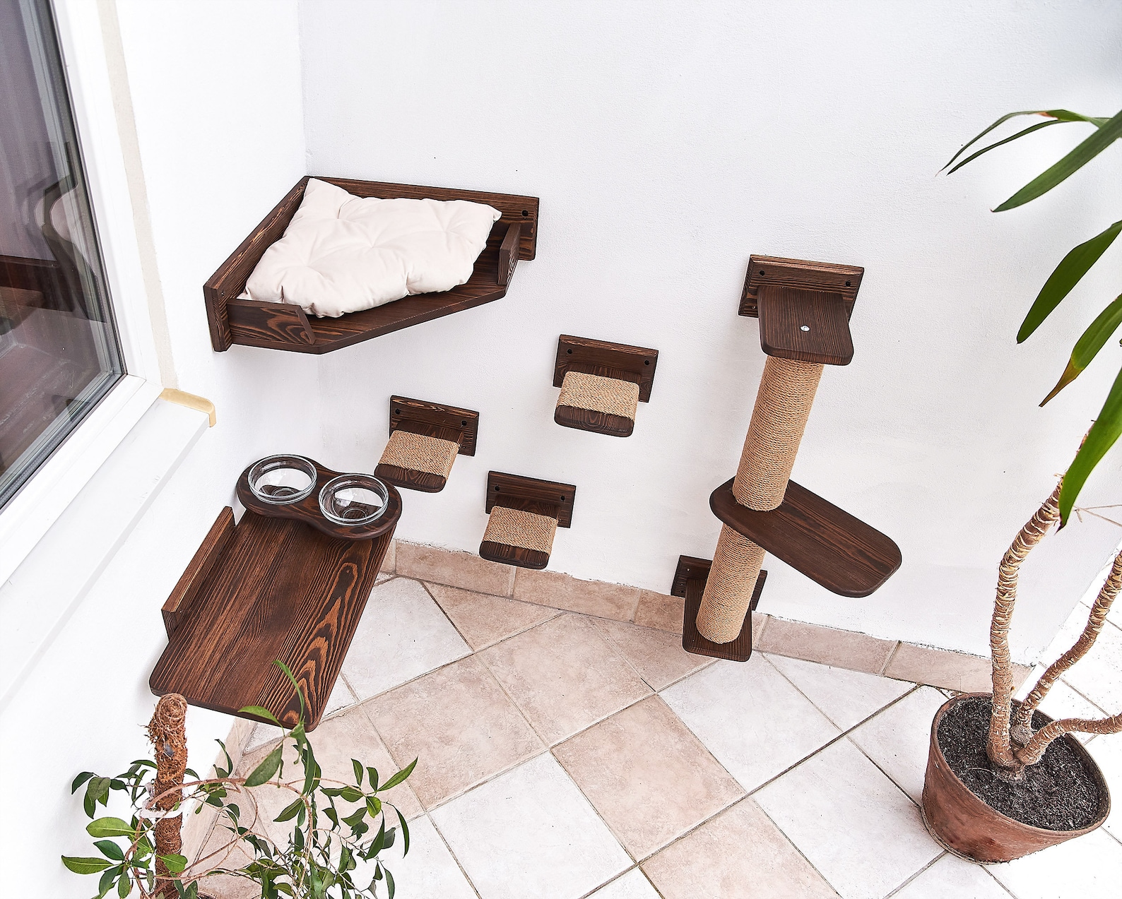 Corner Cat Bed Set Cat Wall Furniture Cat Shelves Cat - Etsy