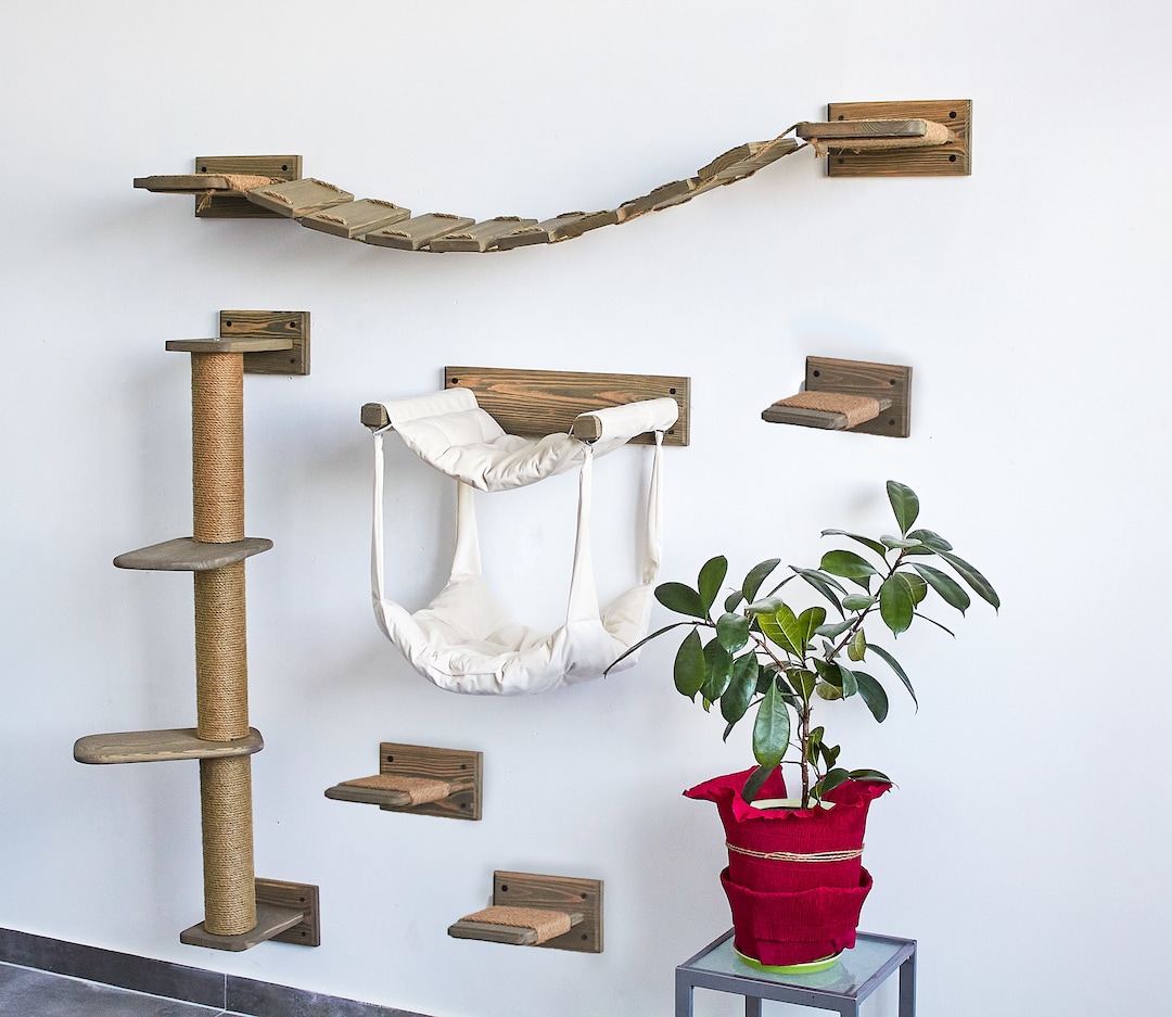 Wall Mounted Cat Furniture, Cat Shelves, Cat Furniture for Climbing ...