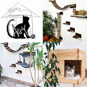 Corner Cat Bed Set Cat Wall Furniture Cat Shelves Cat - Etsy