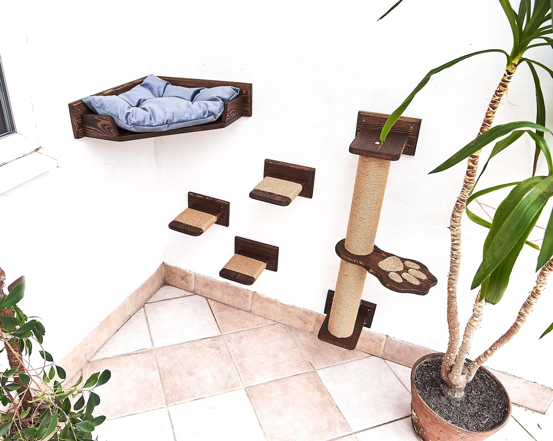 Corner Cat Shelf, Corner Cat Bed, Cat Furniture, Wall Shelves for Large ...
