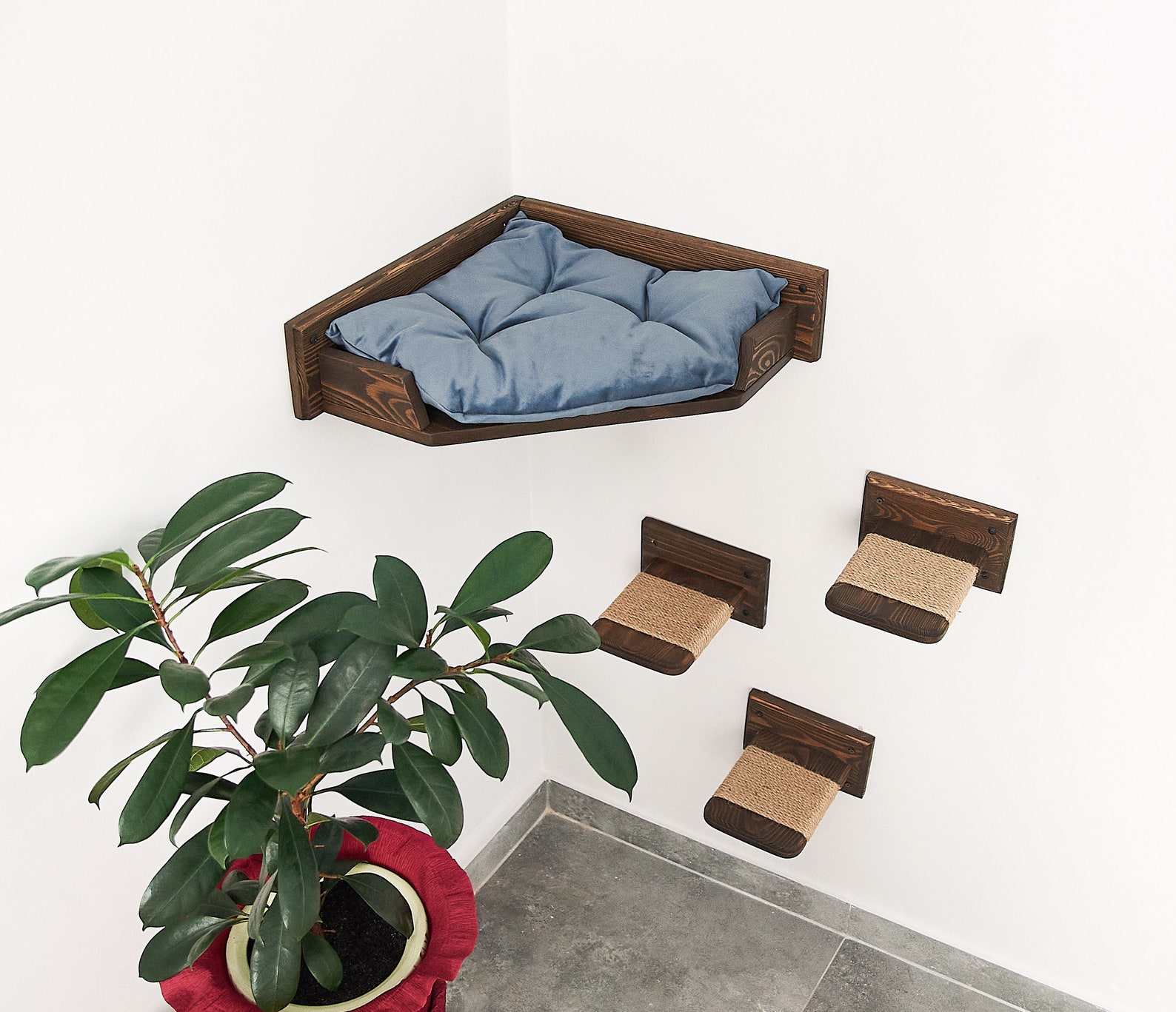 Cat Bed, Corner Cat Perch, Cat Wall Furniture, Cat Shelves, Cat Bed ...