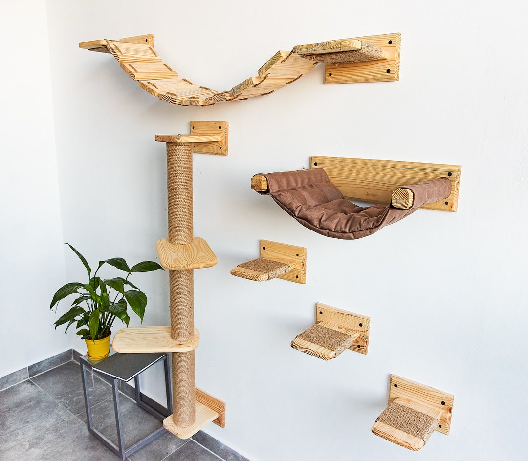 Modern Cat Furniture, Cat Tree, Cat Shelves for Wall, Cat Tree Natural ...