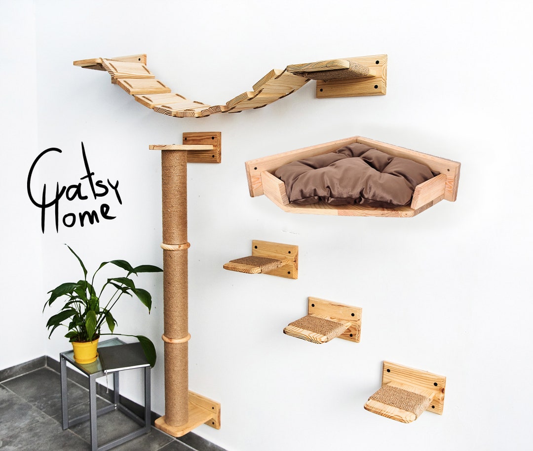 Cat Scratching Post, Cat Tower, Cat Tree Natural, Corner Cat Bed, Cat ...